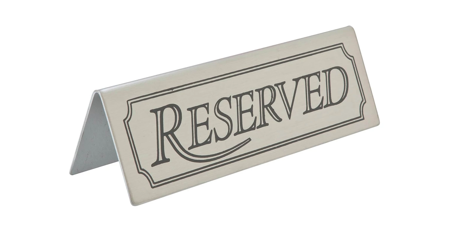 Foglalt tábla 120x38 mm rozsdamentes acél - RESERVED felirattal