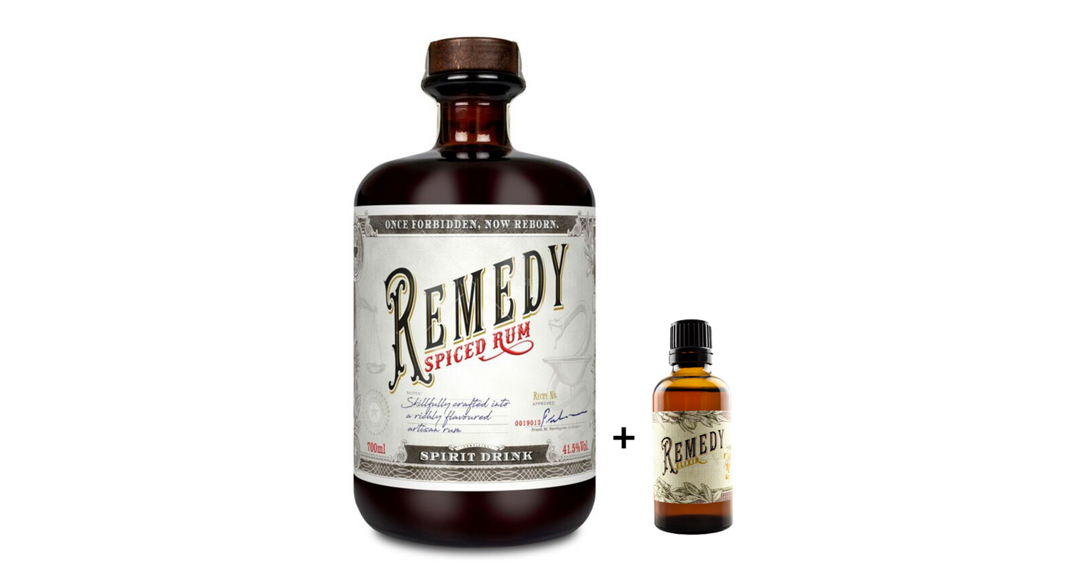Remedy Spiced Rum 41,5% 0,7L + ajándék Remedy Elixir Rum Liquer mini 0 ...